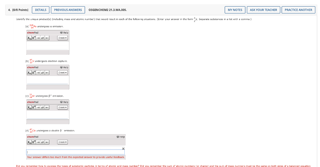 Solved (b) 2347 v undergose elnctron capture. (c) 1833 Ar | Chegg.com