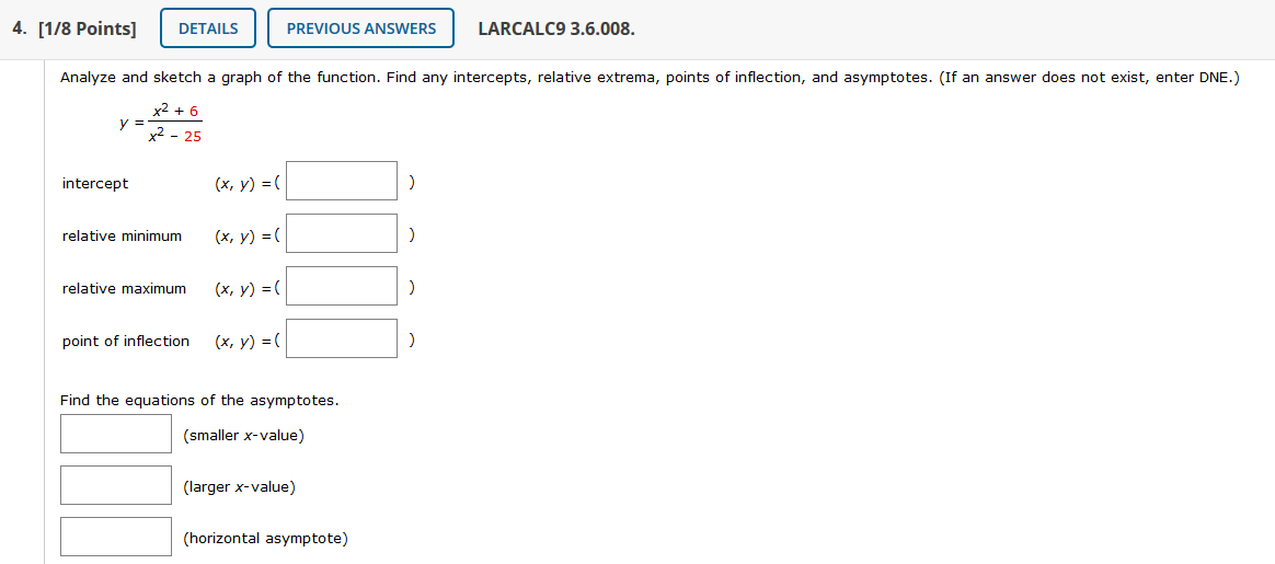 Solved 2. [1/8 Points] DETAILS PREVIOUS ANSWERS LARCALC9 | Chegg.com
