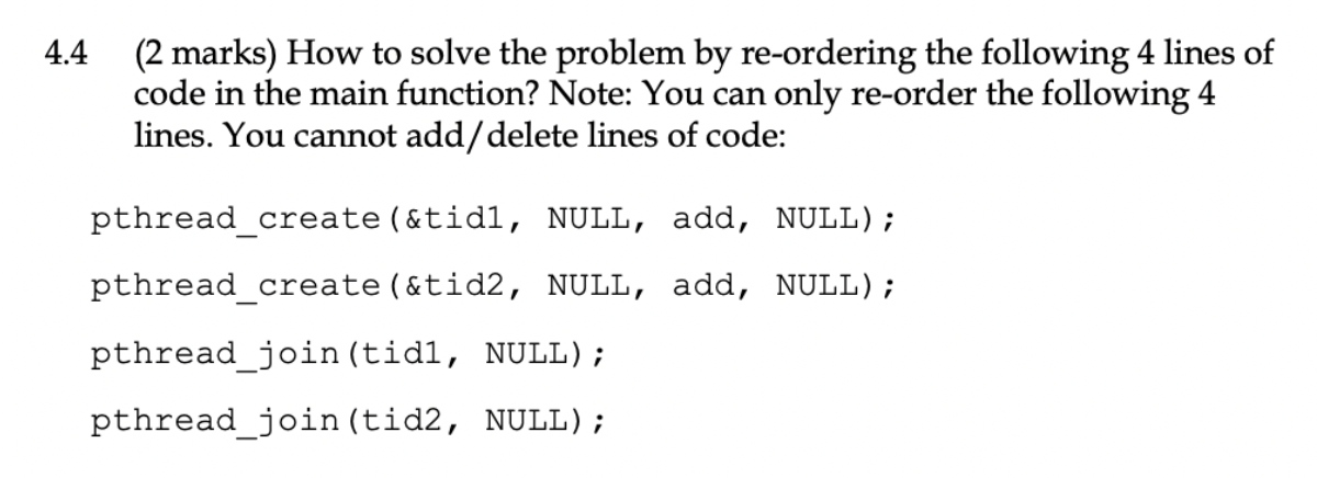 Solved 4 (10 points) Race Condition Problem. Consider the | Chegg.com