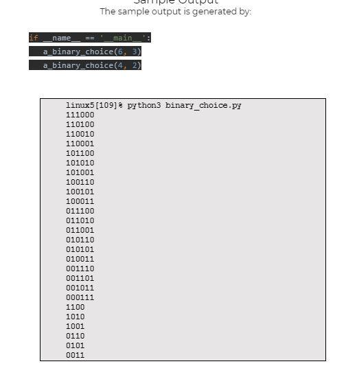 Solved Problem 3 - A Binary Choice Create a recursive | Chegg.com