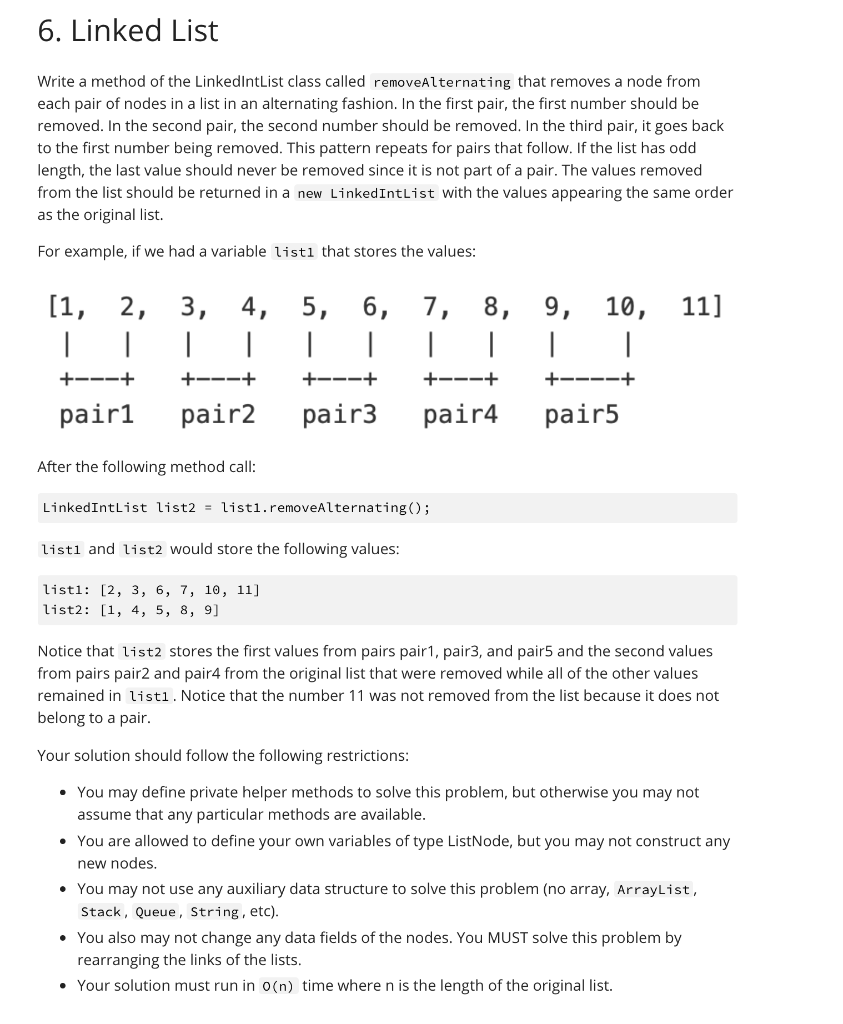 // A LinkedIntList stores a list of integers public | Chegg.com