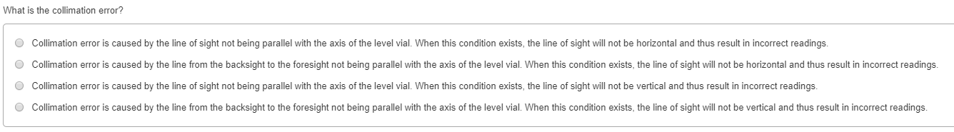 Solved What is the collimation error? O Collimation error is | Chegg.com