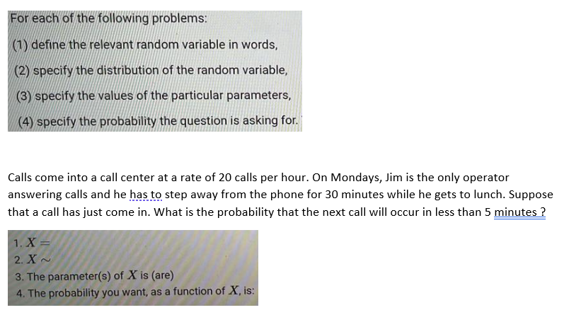 Solved For each of the following problems: (1) define the | Chegg.com
