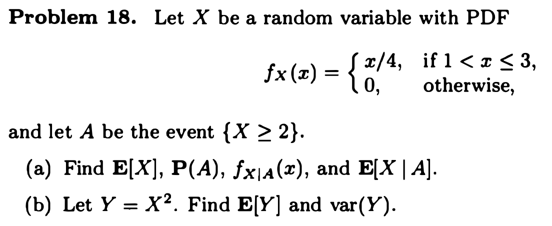 Solved Problem 18. Let X be a random variable with PDF | Chegg.com