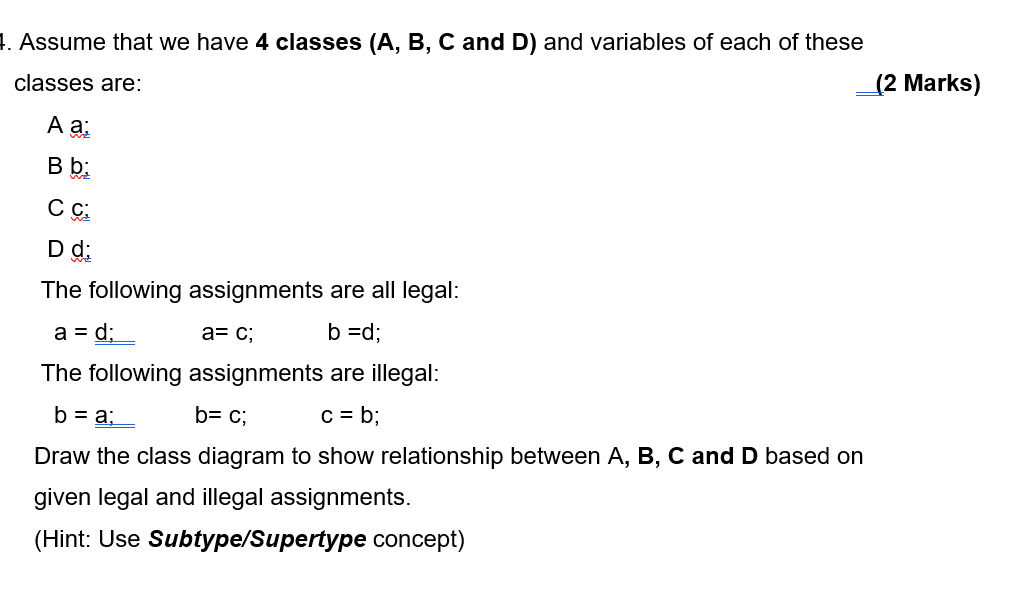 Solved Assume that we have 4 classes (A, B, C and D) and | Chegg.com