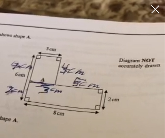 Solved Find the area of A which is the entire L shape | Chegg.com