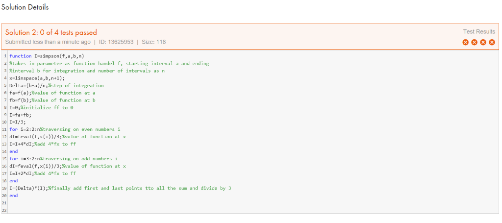 Solved MATLAB Create a function that provides a | Chegg.com