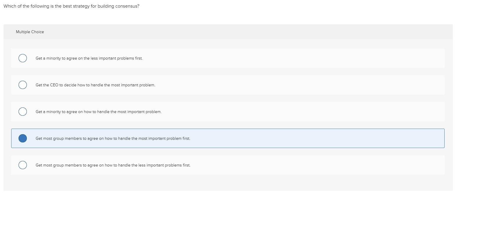 Solved Which of the following is the best strategy for | Chegg.com