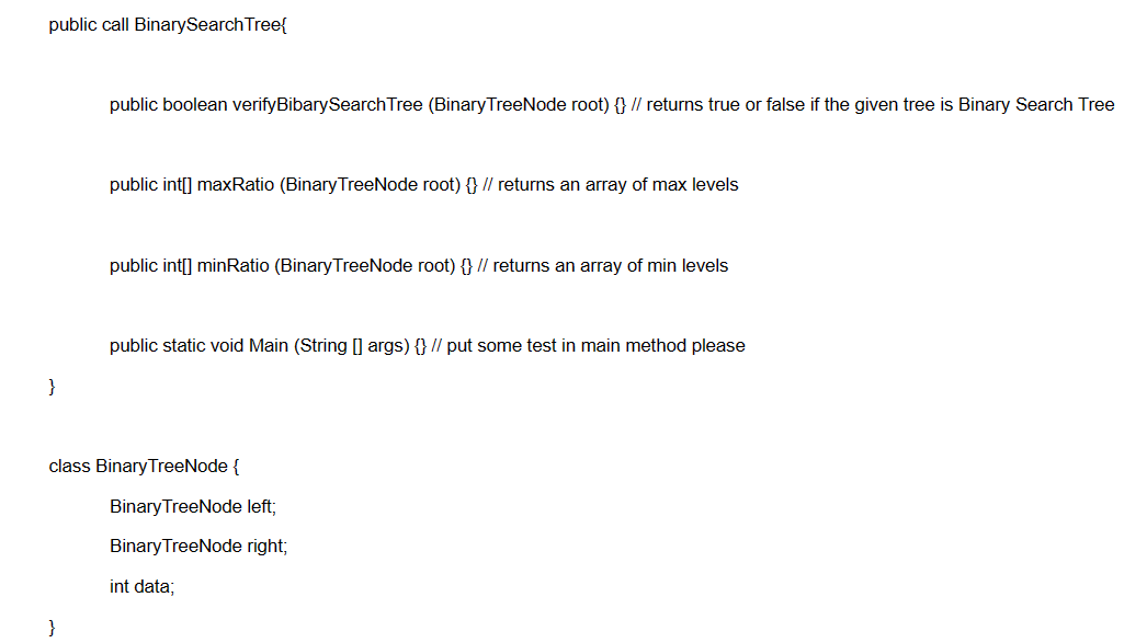 public call BinarySearchTree\{ public boolean | Chegg.com