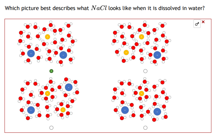 Solved Which picture best describes what NaCl looks like | Chegg.com