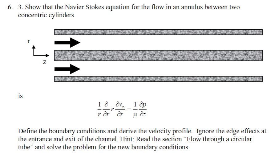 Solved 6. 3. Show that the Navier Stokes equation for the | Chegg.com