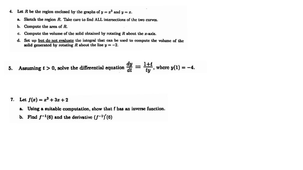 Solved 4. Let R be the region enclosed by the graphs of y=x3 | Chegg.com
