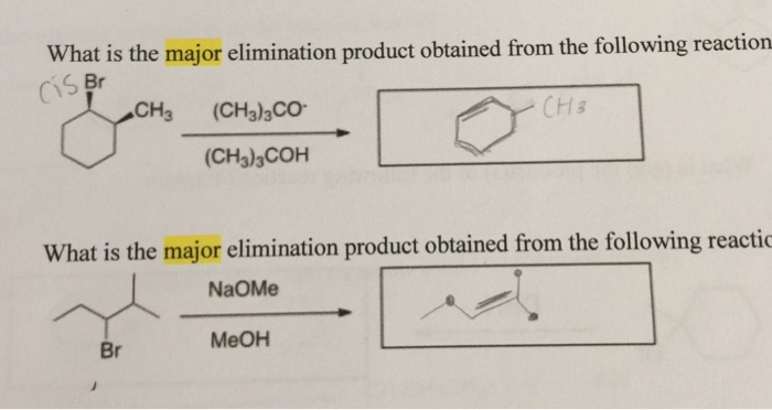 Solved What is the major elimination product obtained from | Chegg.com