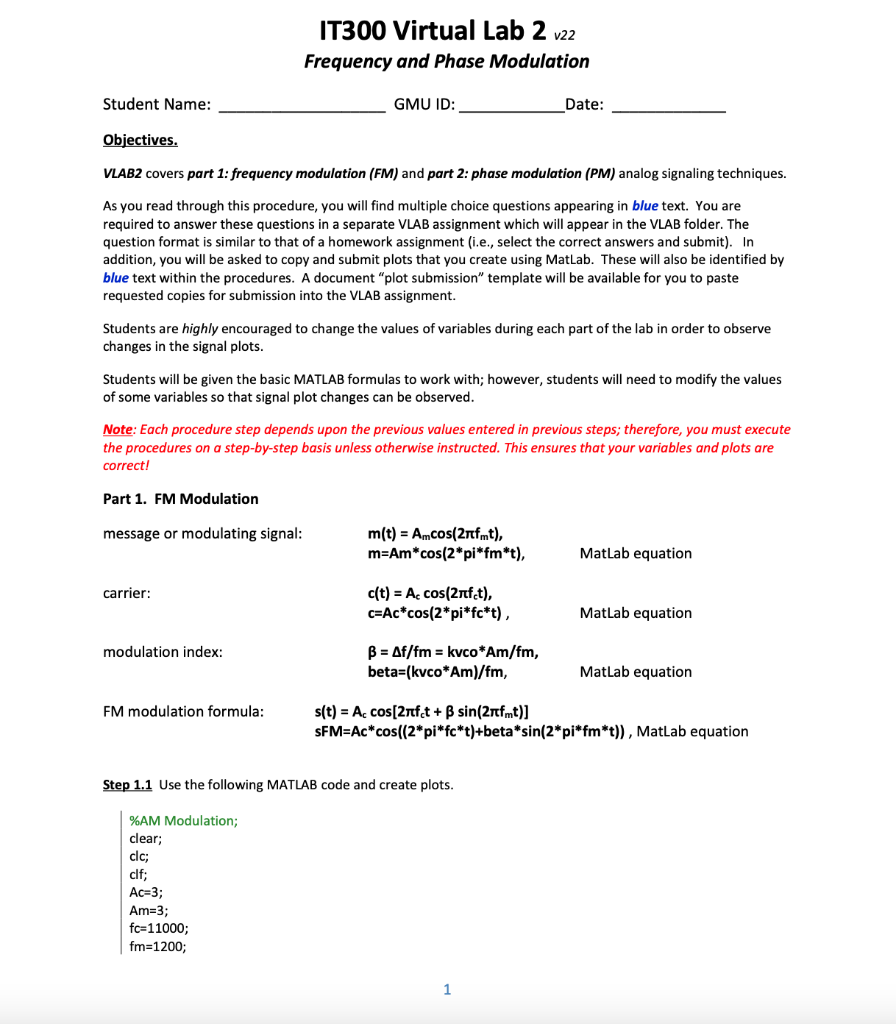 IT300 Virtual Lab 2 v22 Frequency and Phase | Chegg.com