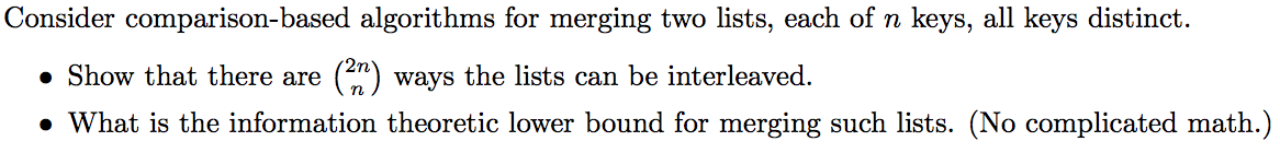 Solved Consider comparison-based algorithms for merging two | Chegg.com