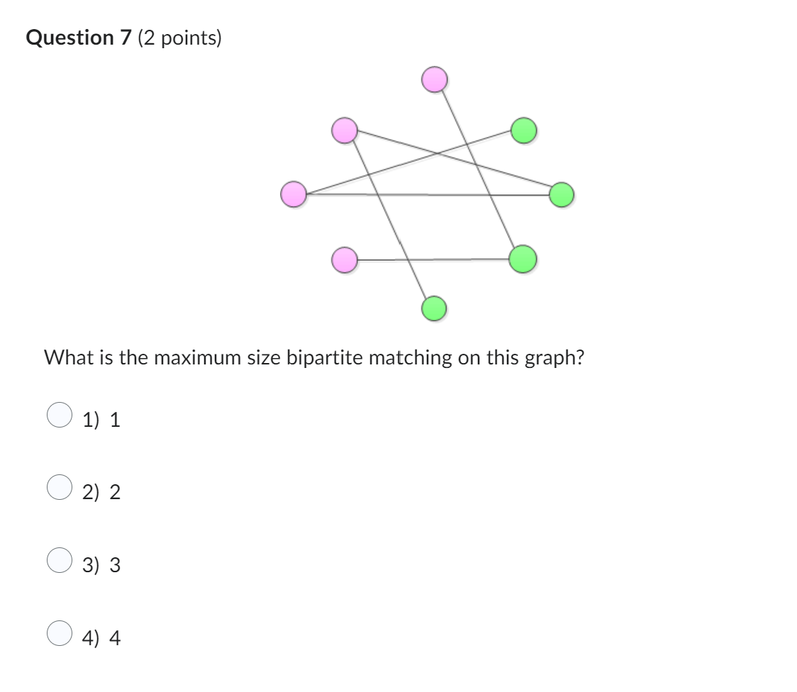 Solved Question 7 (2 points) What is the maximum size | Chegg.com