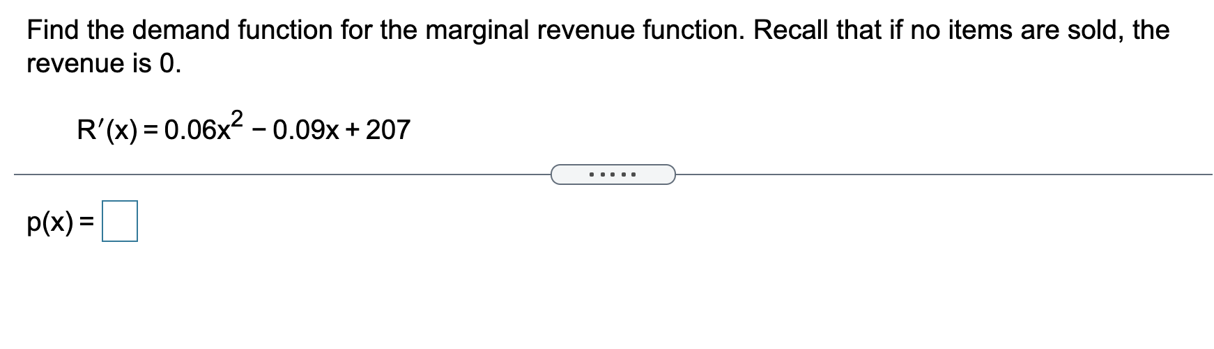 Solved Find the demand function for the marginal revenue | Chegg.com