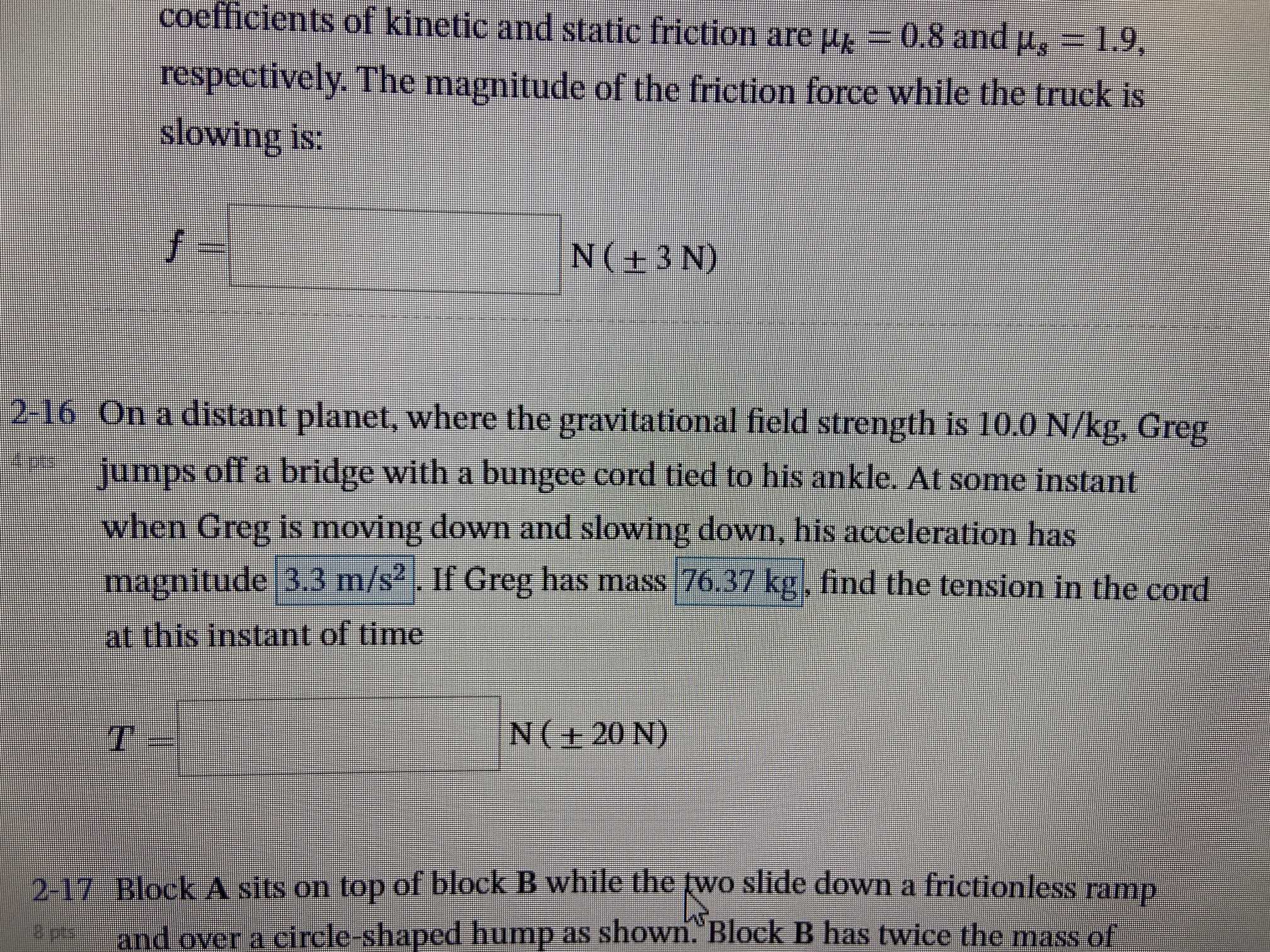 Solved coefficients of kinetic and static friction are | Chegg.com