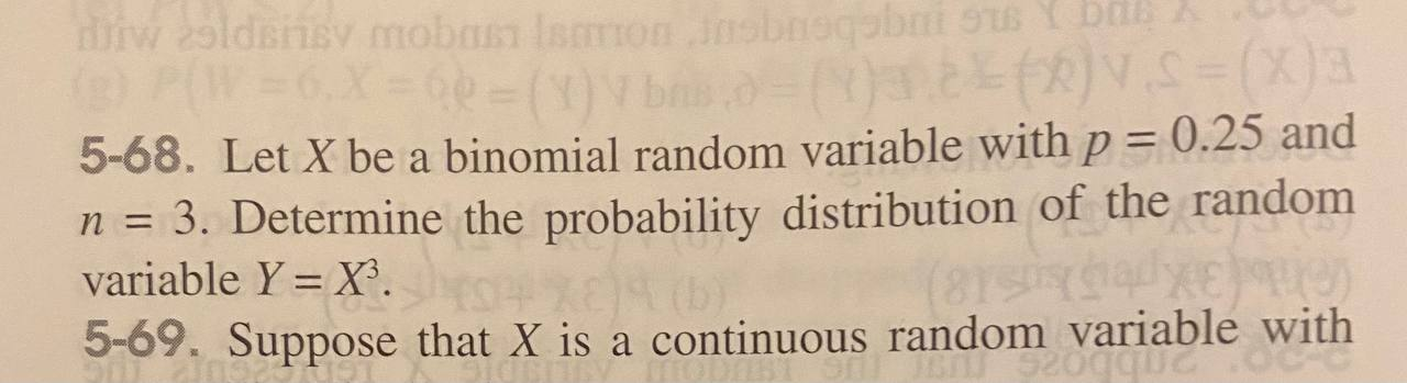 Solved 5-68. Let X be a binomial random variable with p=0.25 | Chegg.com
