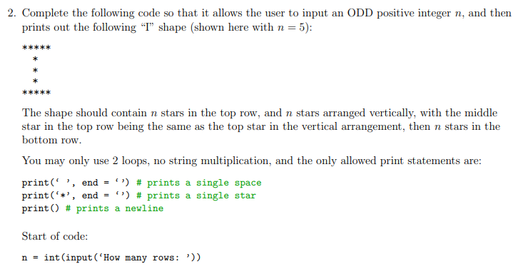 Solved 2. Complete the following code so that it allows the | Chegg.com