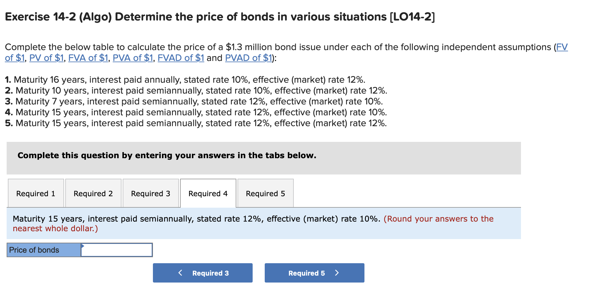 Solved Exercise 14-2 (Algo) Determine the price of bonds in | Chegg.com