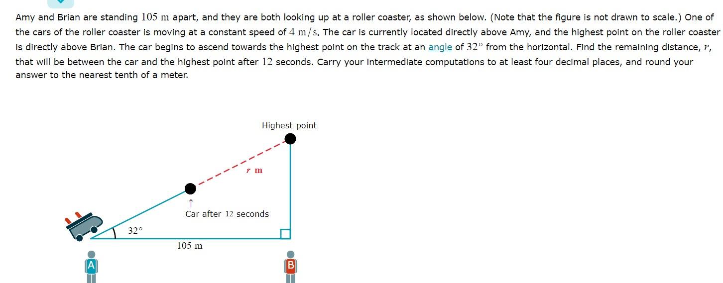Solved Amy and Brian are standing 105 m apart, and they are | Chegg.com
