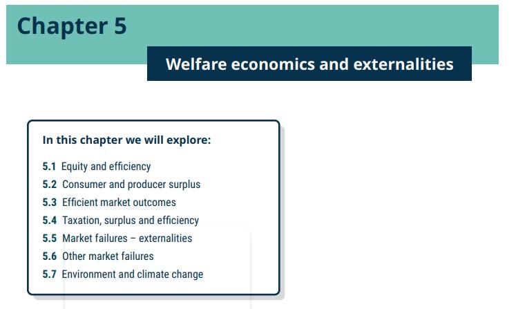 Solved Chapter 5 Welfare economics and externalities In this | Chegg.com