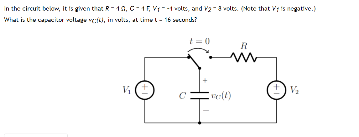 Solved In the circuit below, it is given that R=4Ω,C=4 | Chegg.com