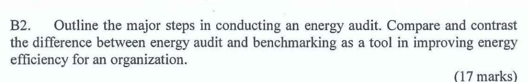 Solved B2. Outline the major steps in conducting an energy | Chegg.com