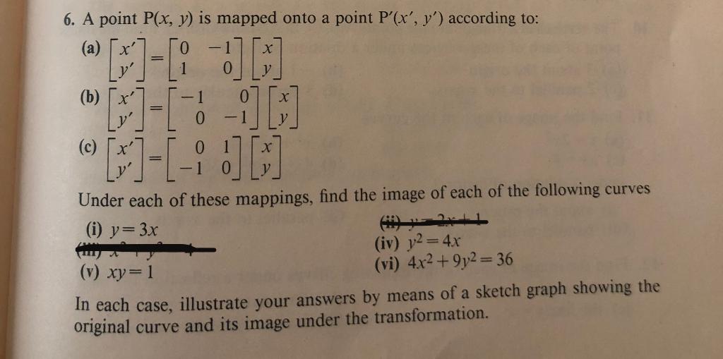 Solved 6. A point P(x,y) is mapped onto a point P′(x′,y′) | Chegg.com