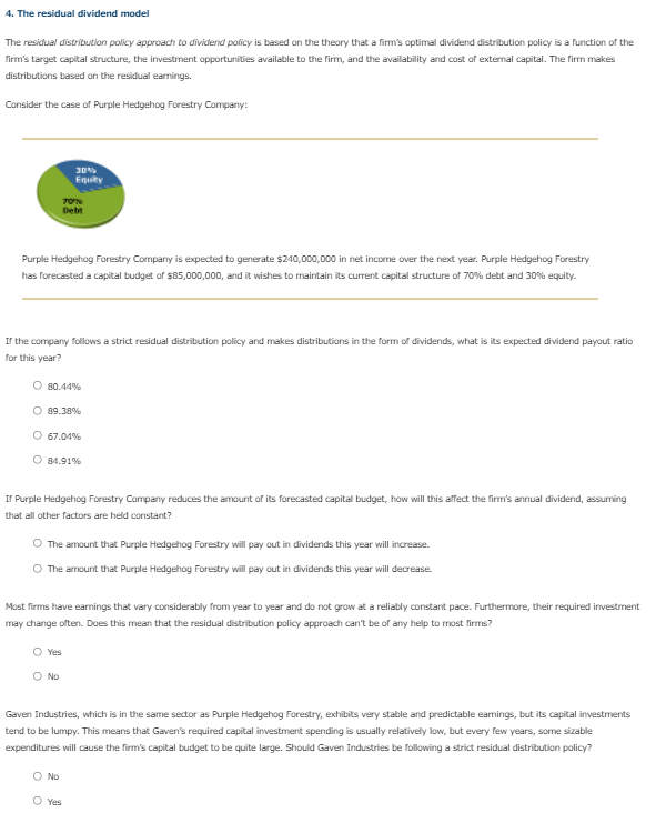 Solved 4. The residual dividend model The residual | Chegg.com Solved 4. The residual dividend model The residual | Chegg.com