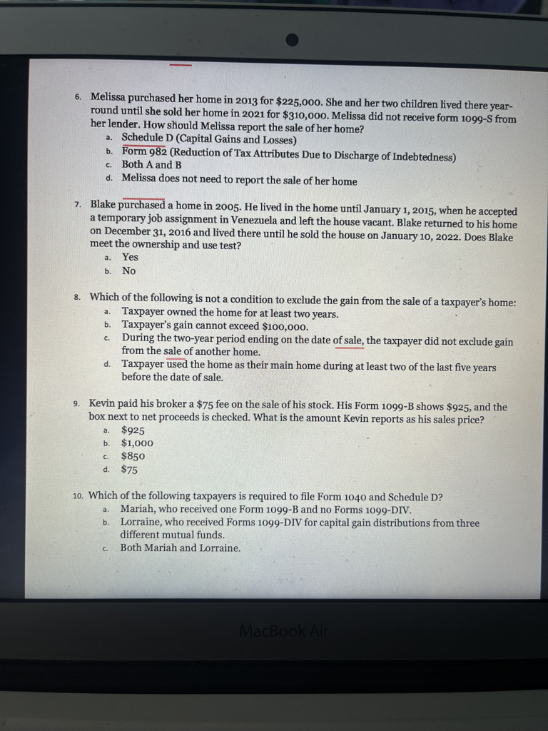 Solved 6. Melissa purchased her home in 2013 for $225,000. | Chegg.com