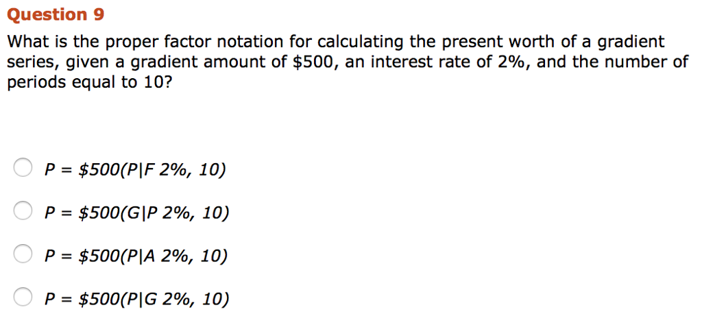 Solved Question 9 What is the proper factor notation for | Chegg.com