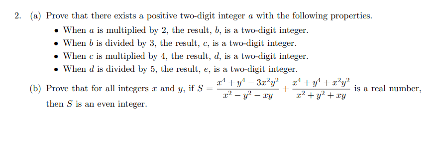 Solved 2 A Prove That There Exists A Positive Two Digit 4970