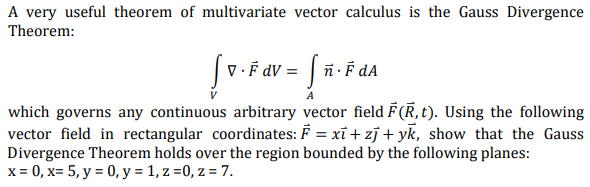Solved A very useful theorem of multivariate vector calculus | Chegg.com