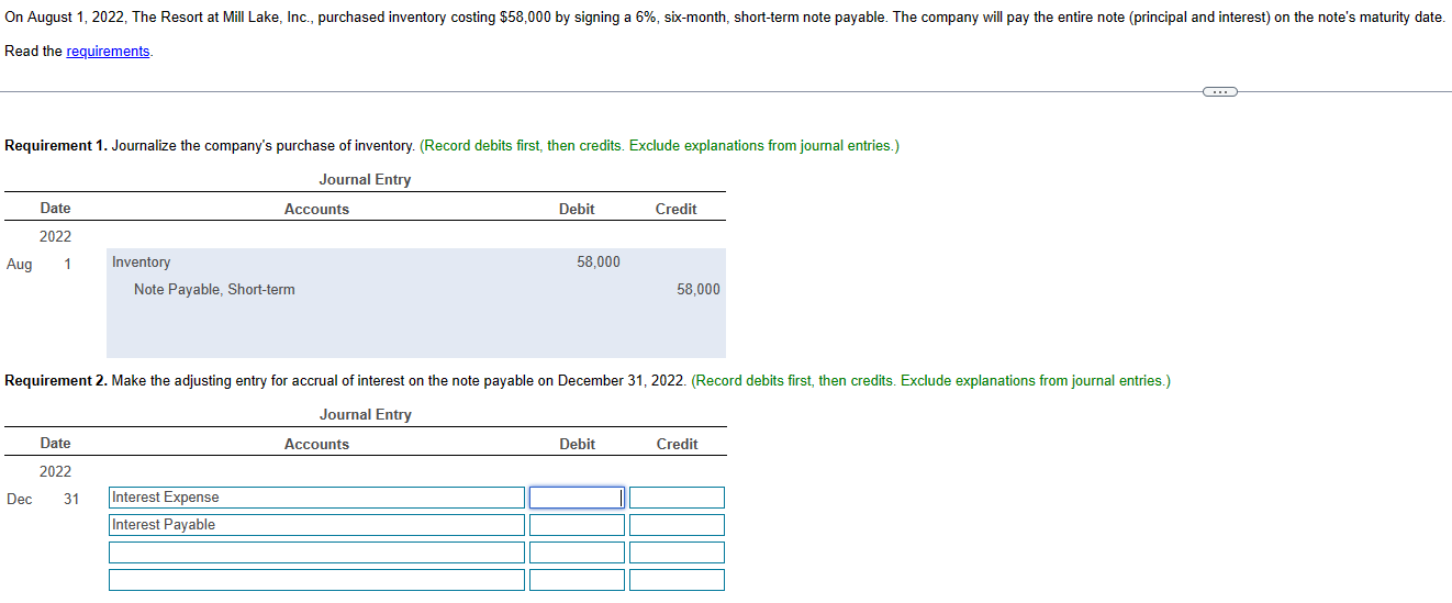 Solved Read the requirements. Requirement 1. Journalize the | Chegg.com