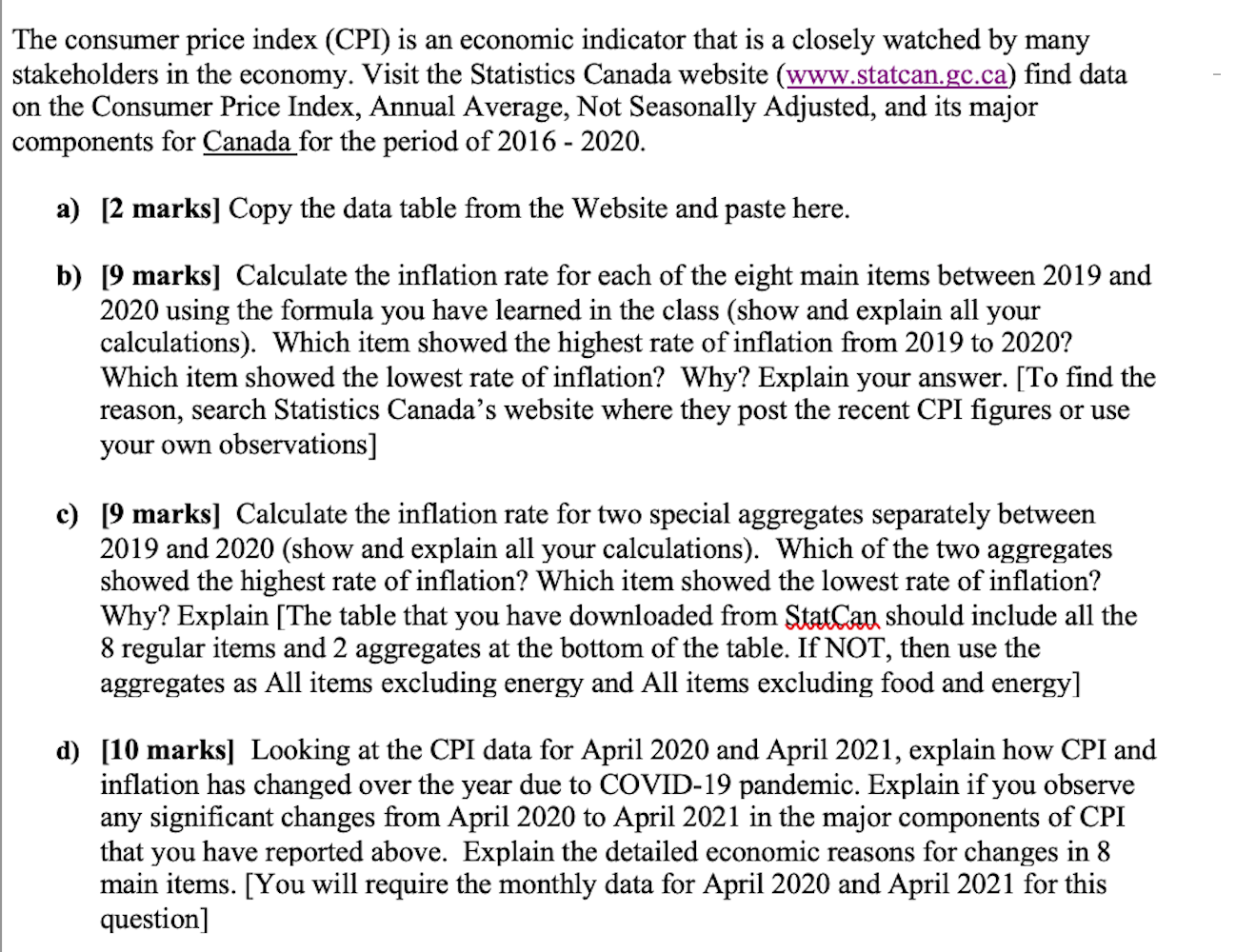 Solved The consumer price index (CPI) is an economic | Chegg.com