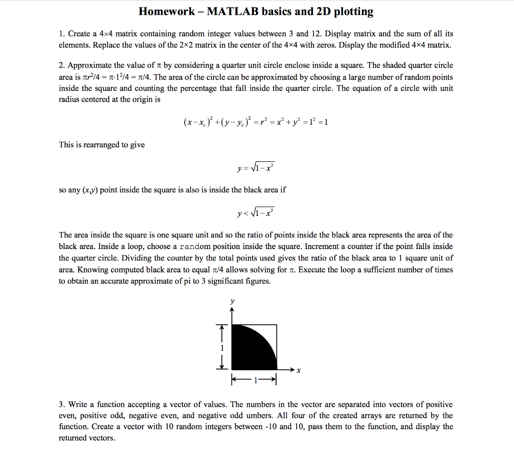 Solved Homework- MATLAB basics and 2D plotting 1. Create a | Chegg.com