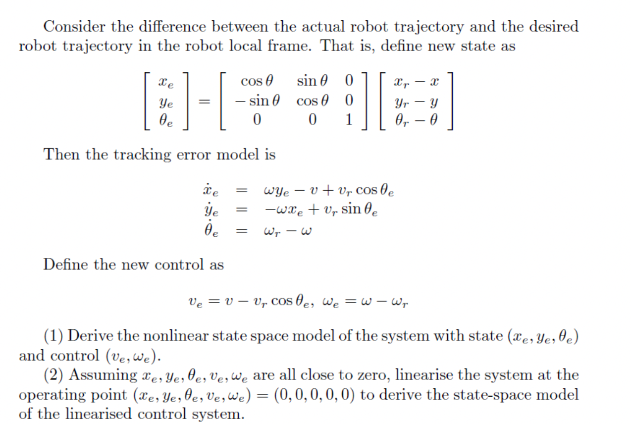 Solved Consider a mobile robot following a circular | Chegg.com