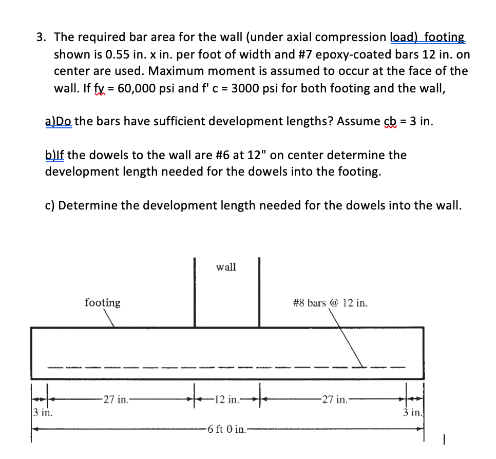 The required bar area for the wall (under axial | Chegg.com