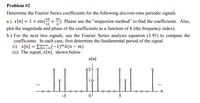 Solved Problem #2 Determine the Fourier Series coefficients | Chegg.com