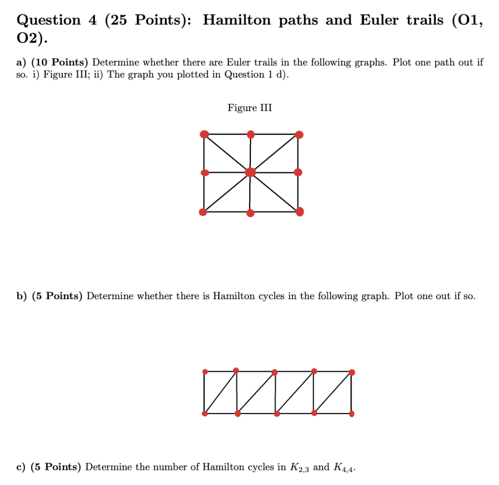 Solved Question (25 Points): Hamilton paths and Euler trails | Chegg.com