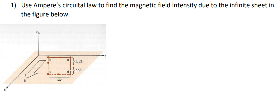Solved 1) Use Ampere's circuital law to find the magnetic | Chegg.com