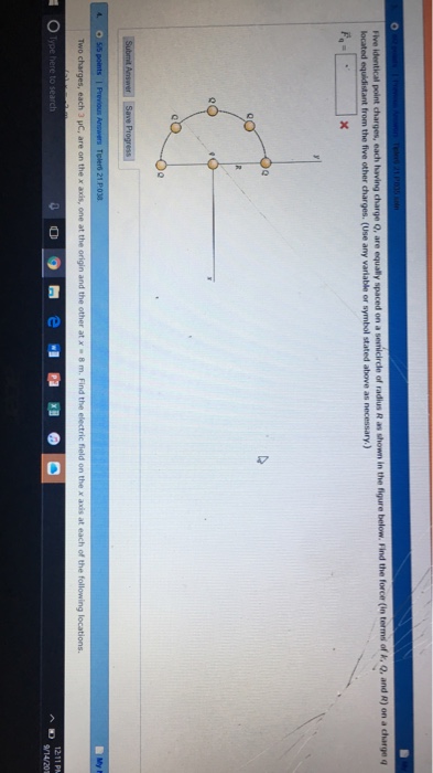 Solved Five identical point charges, each having charge Q, | Chegg.com