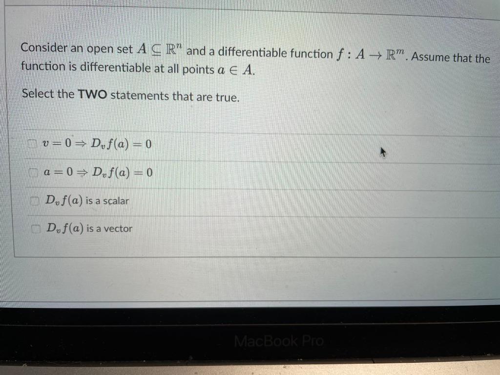 Solved Consider an open set A⊆Rn and a differentiable | Chegg.com