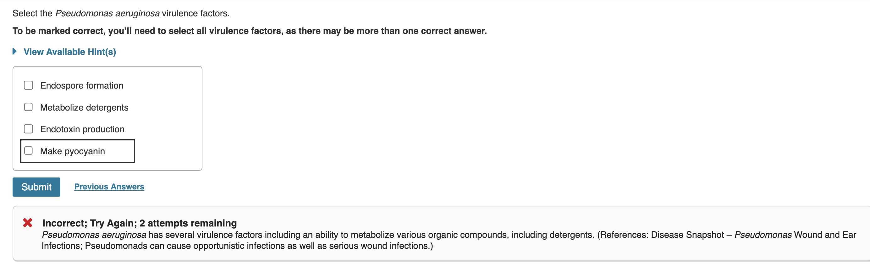 Solved X Incorrect; Try Again; 2 ﻿attempts | Chegg.com