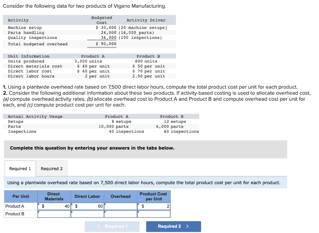 Solved Consider the following data for two products of | Chegg.com Solved Consider the following data for two products of | Chegg.com