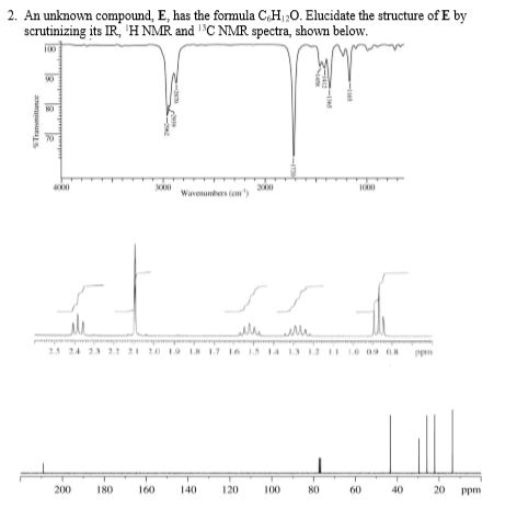 Solved 2. An unknown compound, E, has the formula C H20. | Chegg.com