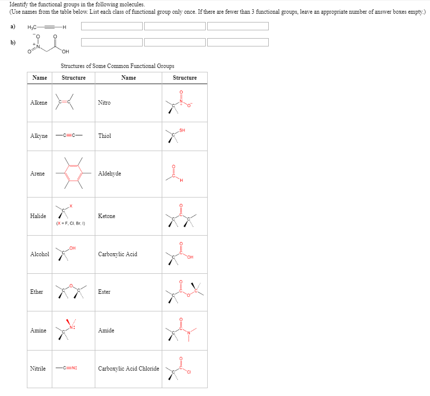 Solved Identify the functional groups in the following | Chegg.com