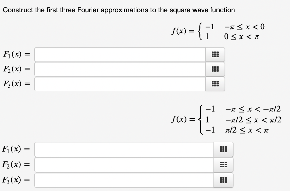 Solved Construct The First Three Fourier Approximations To